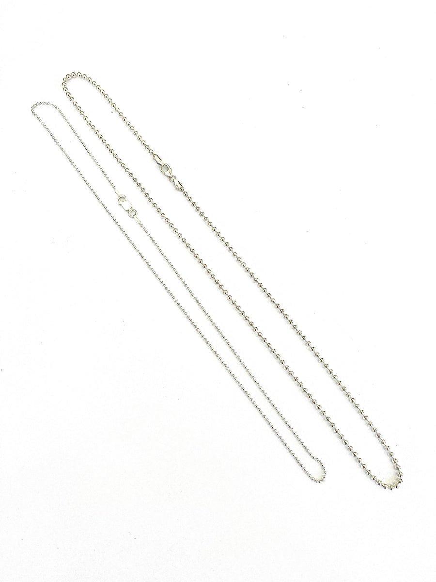 2.5mm Silver Bead Chain – Rebecca Pinto