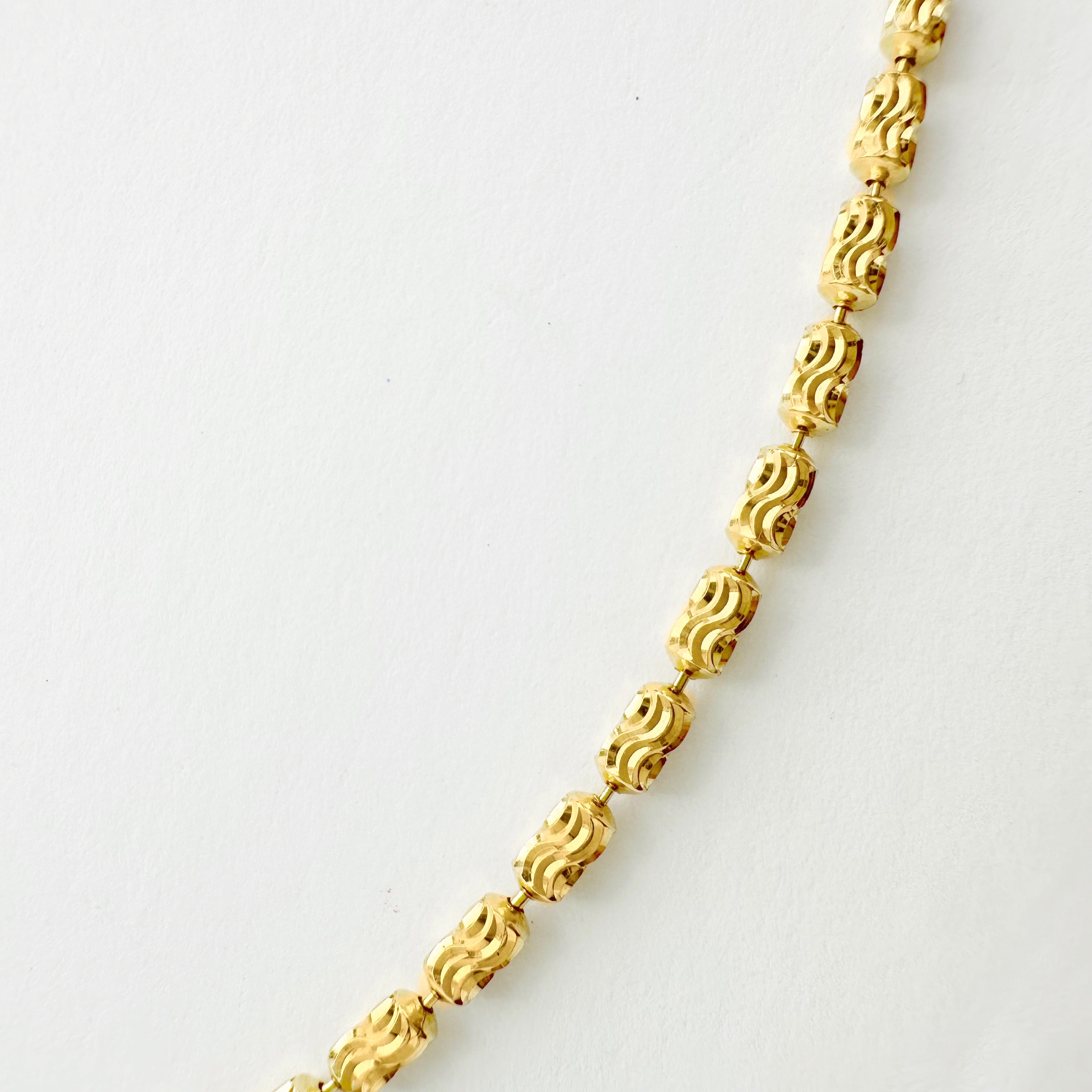 Large Diamond Cut Barrel Chain – Rebecca Pinto